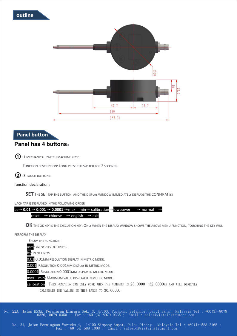 Nano Digital Indicator | Vista Instrument Sdn Bhd